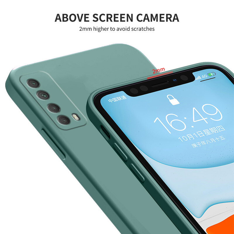 QAWSEDR สแควร์สำหรับ Huawei Y7A กล้องที่แม่นยำครอบคลุม Soft ซิลิโคน ...