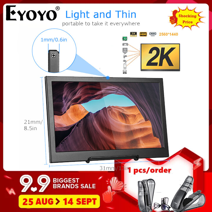 Eyoyo หน้าจอ IPS ที่สอง13.3นิ้วจอเกม2560X1440สำหรับ Pc แล็ปท็อปใช้ได้กับ Raspberry Pi - Eyoyo ...