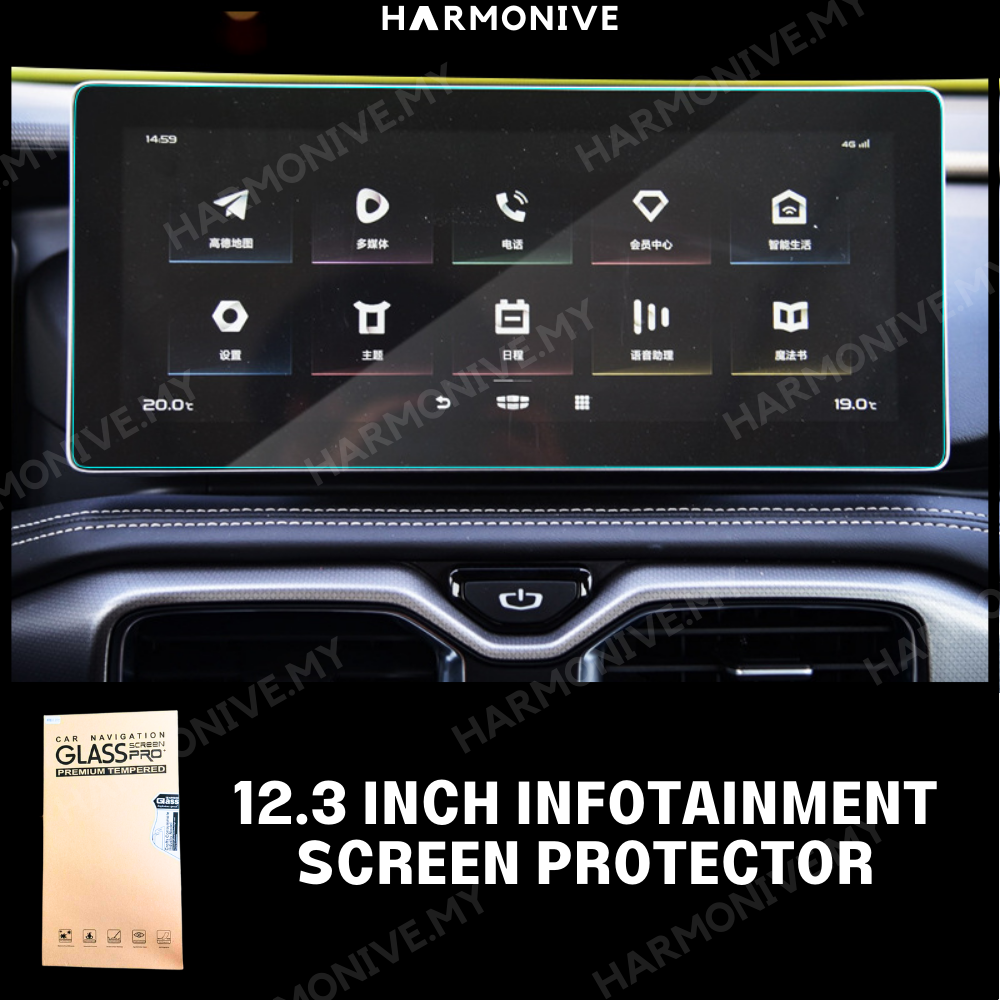 PROTON X90 Infotainment & Meter Panel Tempered Glass Screen Protector ...