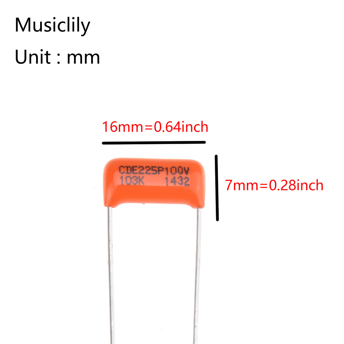 CDE Sprague Orange Drop CapacitorsTone Caps Polyester Film .01uF 225P ...
