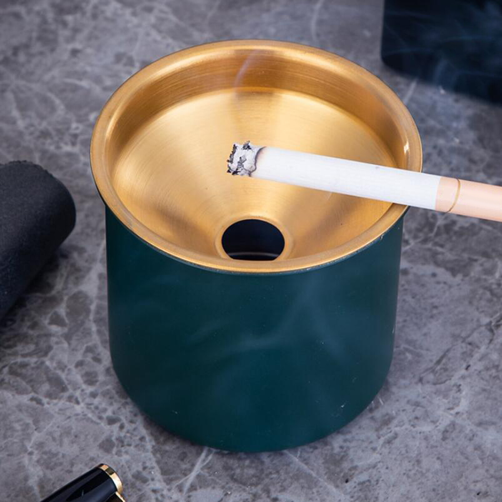 Ash Tray Windproof Smokeless Stainless Steel Funnel Design Elegant ...