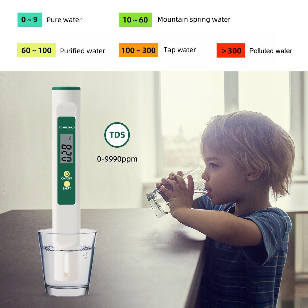 3 in 1 Temp TDS EC Meter Digital Water Quality Purity Tester Portable ...