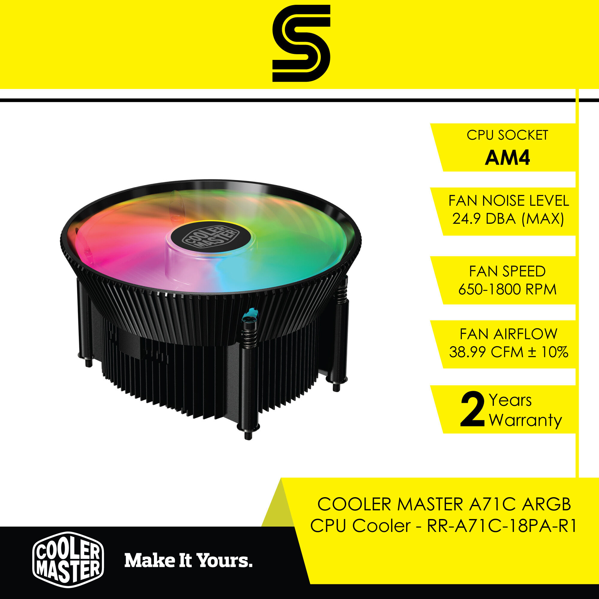 COOLER MASTER A71C ARGB CPU Cooler - RR-A71C-18PA-R1 | Lazada