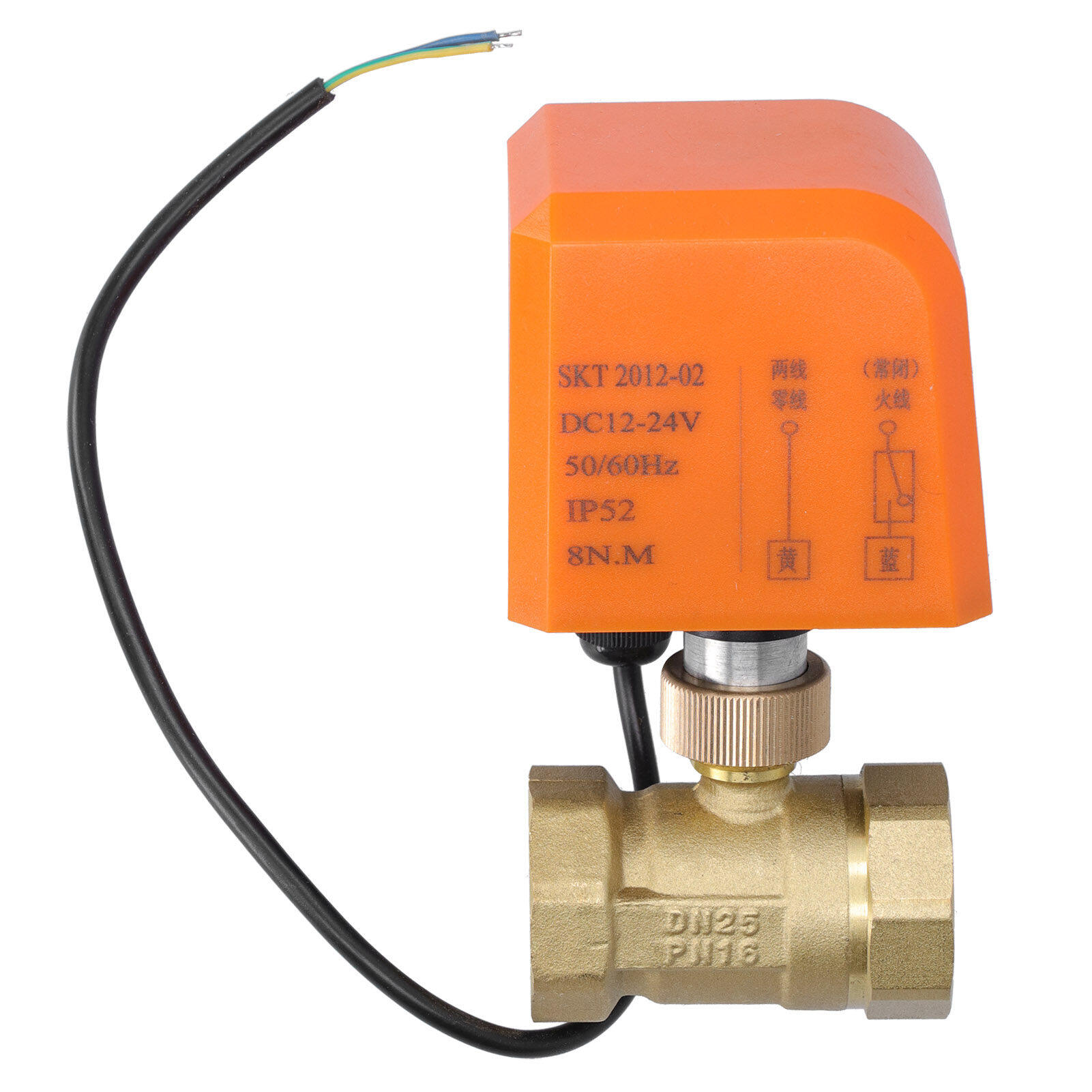 DN15/DN20/DN25ไฟฟ้ามอเตอร์กระทู้บอลวาล์วทองเหลือง AC 220โวลต์2-Way 3 ...