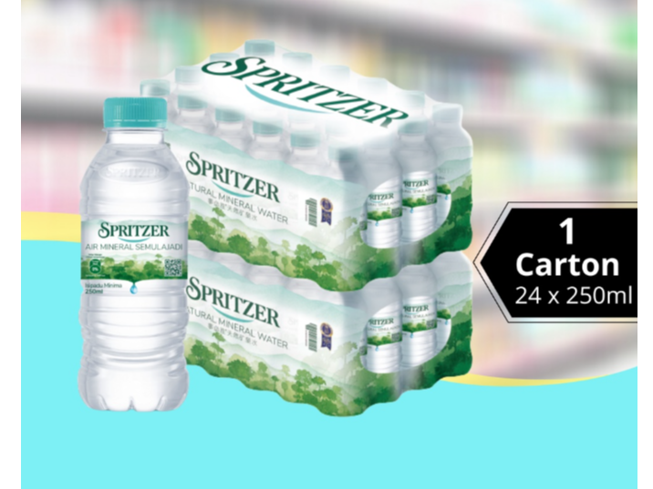 Spritzer Mineral Water 250ml 24 Bottle(Box)事必胜 Spritzer 纯天然矿泉水 250毫升24瓶(整箱) | Lazada