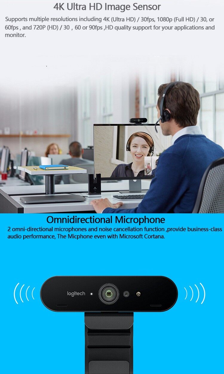 [Ready to Ship] Logitech BRIO C1000e Webcam Smart 4K Pro Ultra HD 1080p ...