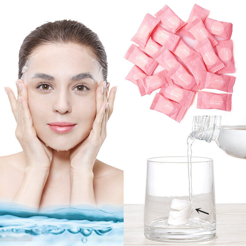 10/20PCS Disposable Compressed Face Mask กระดาษ100% Cutton Facial Masks ...