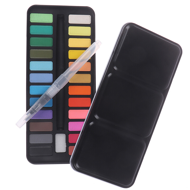 【Flash Sale】24 Colors Watercolor Paint Set With Brush Oil Painting ...