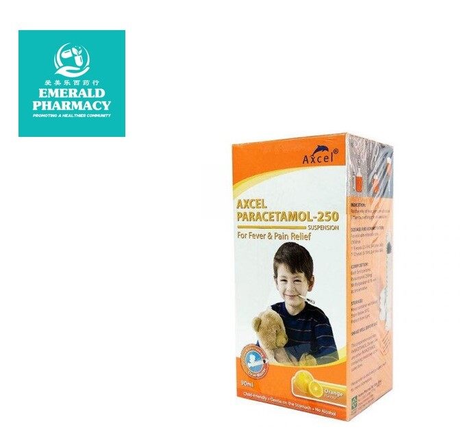 AXCEL Paracetamol - 250 Suspension 250mg 90mL (Orange) | Lazada