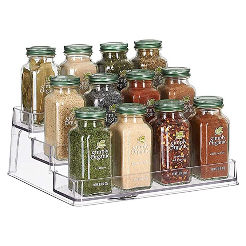 3-Tier Spice Rack Kitchen Pantry Step Shelf Cabinet Organizer, Spice ...