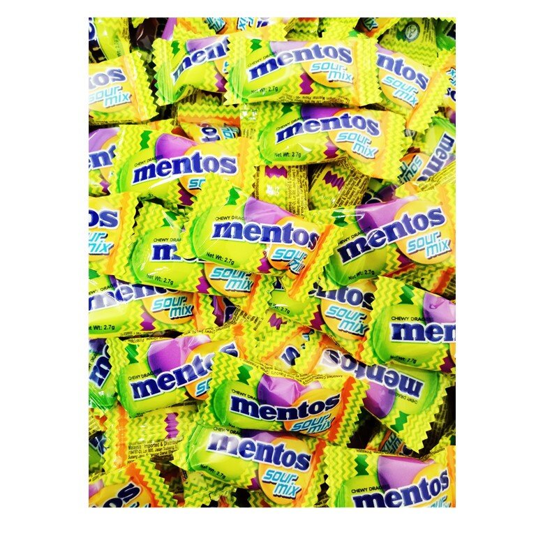 Gula Candy 25pcs Mentos Chewy Dragees Menthol Mint / Fruits / Sour Mix ...