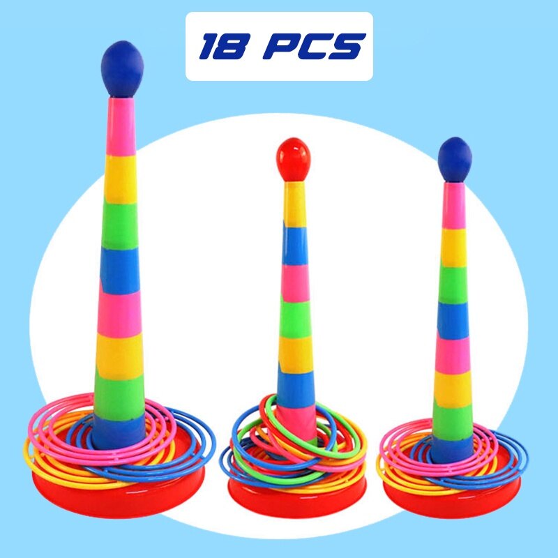 SKILL DEVELOP 💥 Plastic Sport Ring Toss Game Set Kids Children Indoor ...