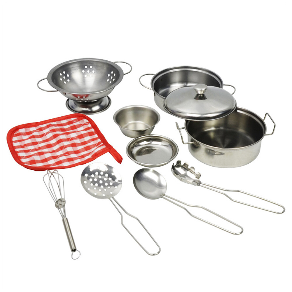 [Ready Stock] 10Pcs/set Kitchen Pretend Cooking Toy Cookware for Kids ...