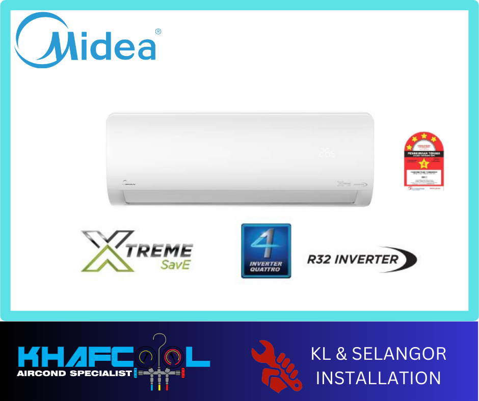 AIRCOND MIDEA 1.0 HP- 2.5 HP R32 INVERTER WALL MOUNTED XTREME SAVE | Lazada