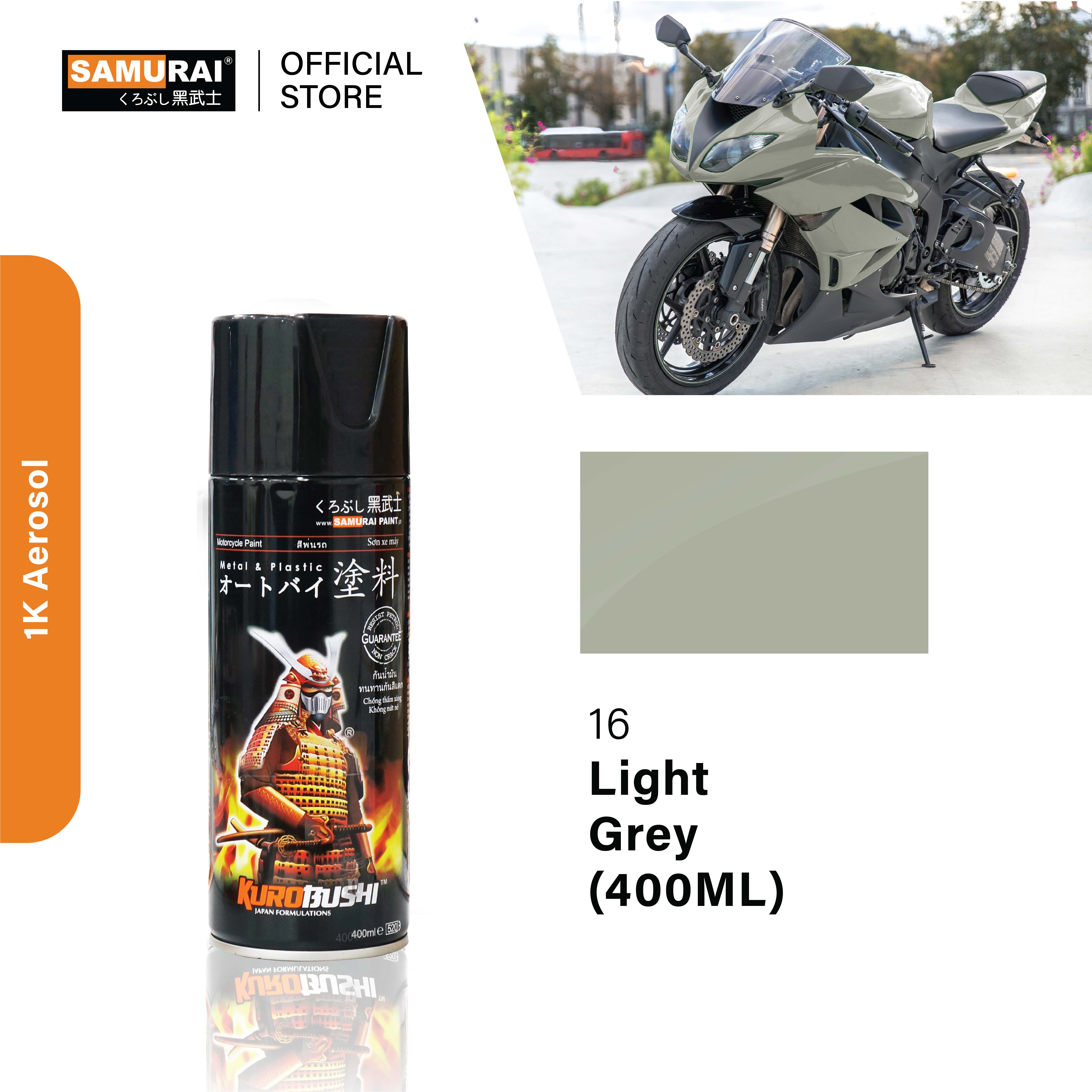 Samurai Spray Paint Standard Colours 16 Light Grey 400ml Aerosol Cat ...
