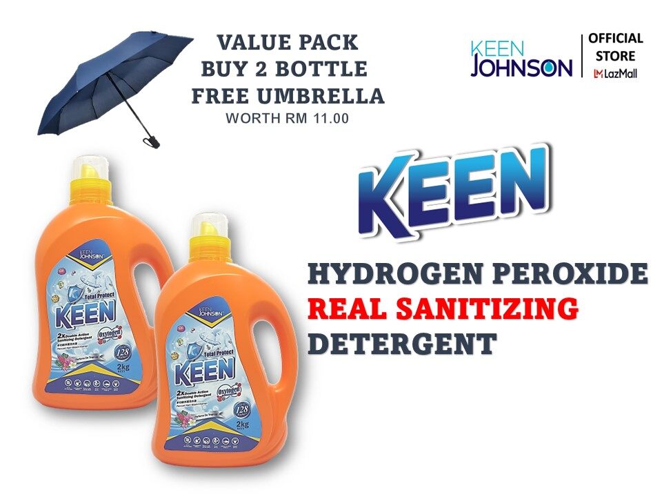 KEEN Total Protect 2X Double Action 2KG x 2 Bottles REAL SANITIZING Liquid Detergent (Free ...