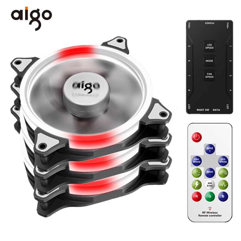 Aigo C3 Pro RGB Fan Set 120mm RGB AURA SYNC Mute Fan 3 in 1 PC Case Fan ...