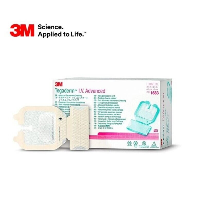 3M™ Tegaderm™ I.V. Advanced Securement Dressing, 1683, 6.5 cm x 7 cm (1 ...