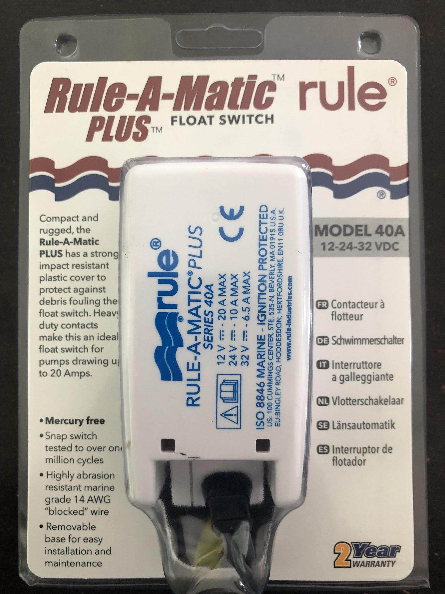 RULE 40A Rule-A-Matic Plus Bilge Pump Float Switch | Lazada