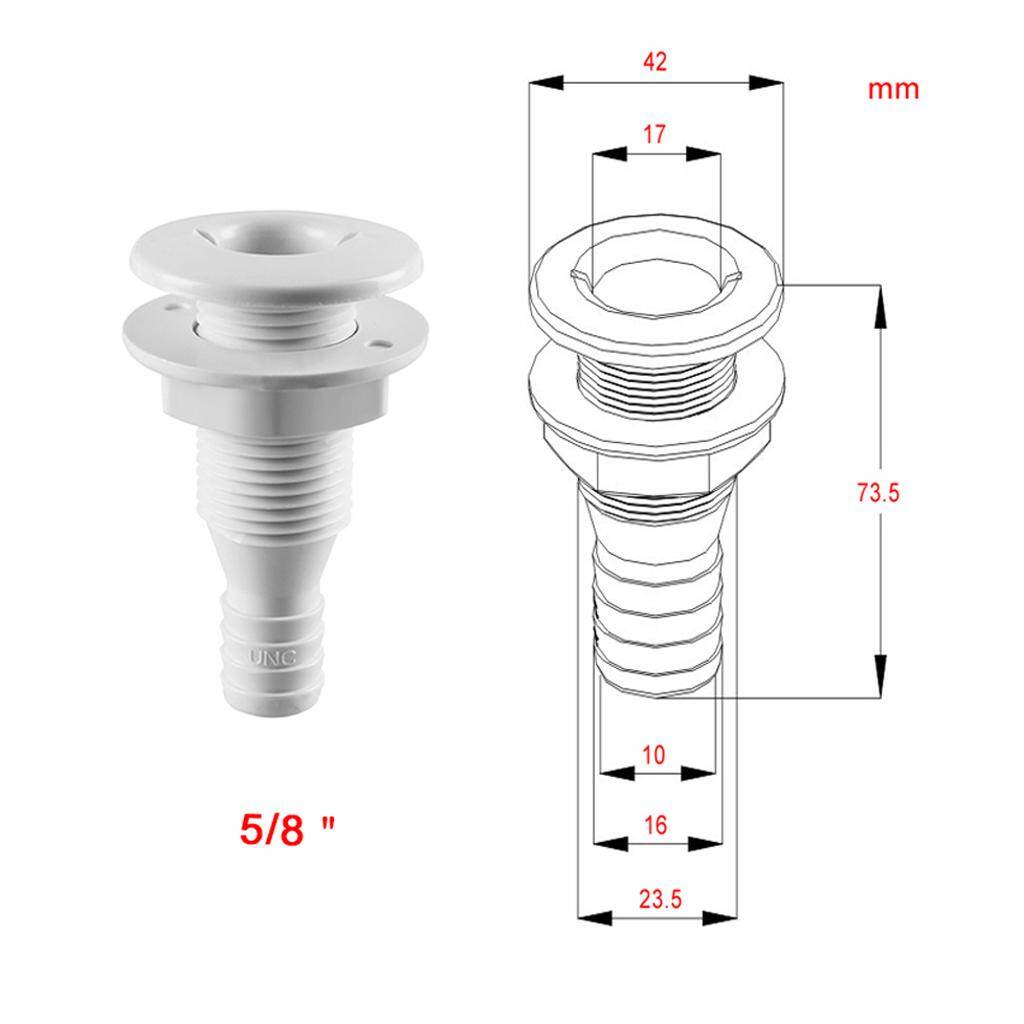 Daywolf 2pcs Marine Boat Thru Hull Fittings/Drain Plug for Hose (3/4 ...