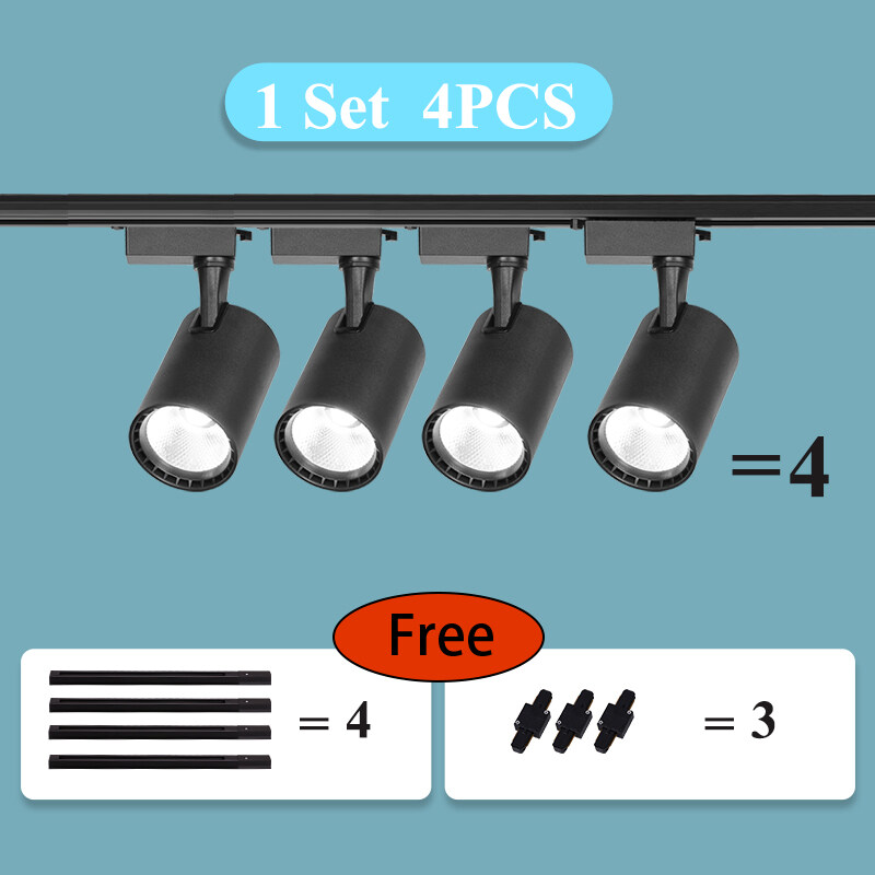 CHENBEN Full Set Led Track Light Rail Ceiling Lamps (2/3/4PCS Lamps ...
