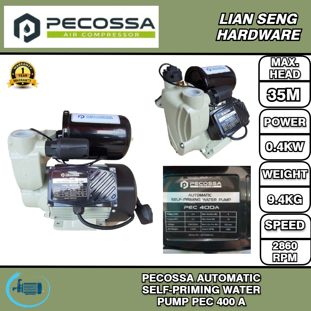 PECOSSA AUTOMATIC SELF-PRMING WATER PUMP PEC400A | Lazada