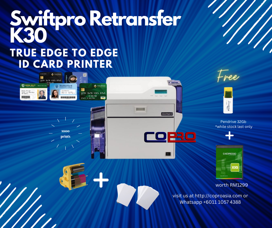Swiftpro K30 PVC Student Card Retransfer Technology Printer ID Card ...