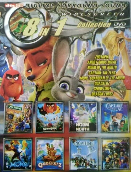 English Cartoon Zootopia / Angry Birds Movie 8 In 1 Collection J 1536 ...