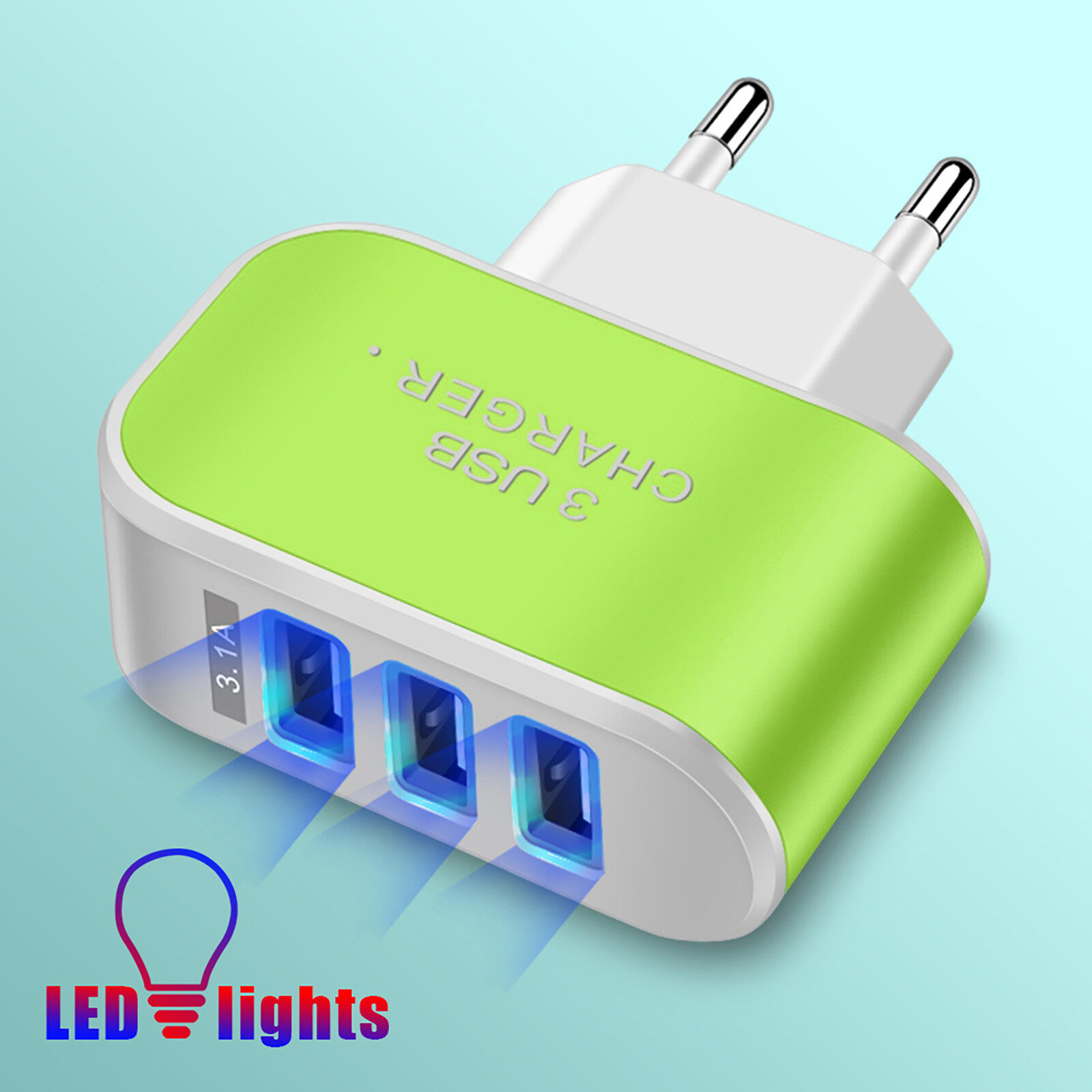 3Usb Candy Charger LED Luminous หัวชาร์จโทรศัพท์มือถืออัจฉริยะ Multi ...