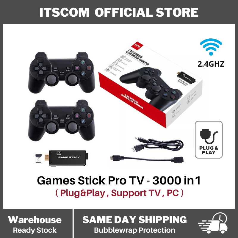 Game Stick Pro HD + 2.4G Double Wireless Controller For PS1/GBA/Nitendo ...