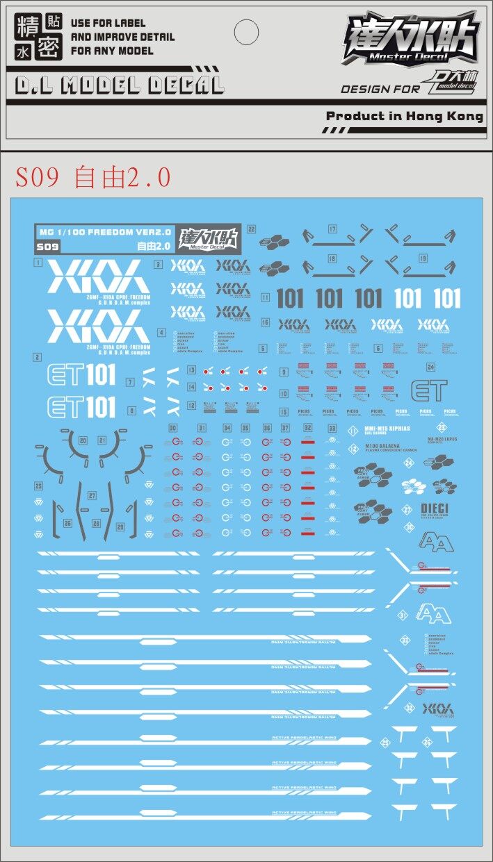 1/100 MG Gundam Stickers DL Water Decals S Series Gundam Applique FOR ...