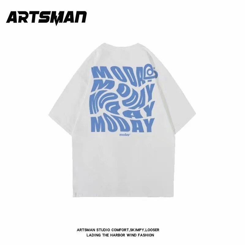 S-8XL Ins Original Trend Street สำหรับทั้งหญิงและชายพิมพ์ตัวอักษรบุคลิกภาพสั้นเสื้อยืดคู่ฉบับ ...