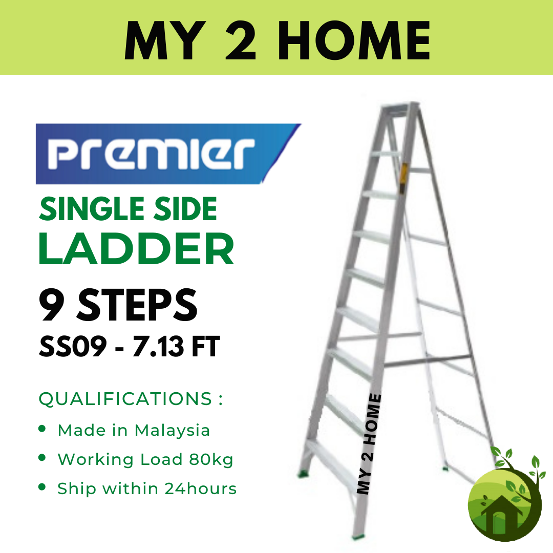 Everlas 9 Steps Aluminium Single Sided Ladder 9 Step Tangga Lipat ...