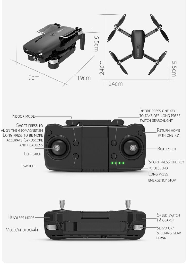 LM12 Super Drone 5G (มอเตอร์ไร้แปรง) gimbal GPS สองแกน One-Key Return ...