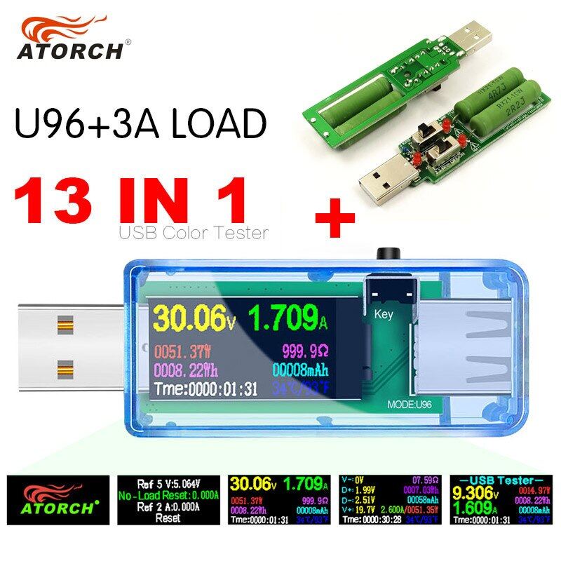 U96P 13 in 1 USB Tester Current Voltage Indicator Electric Ammeter ...