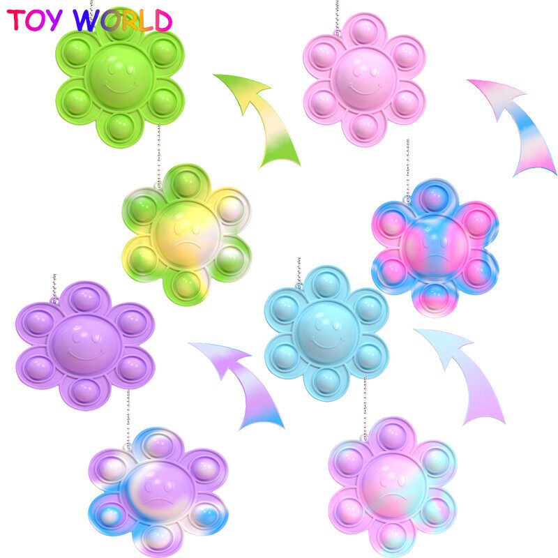 Mini Hard Shell Pop It Flip Sunflower Simple Dimple Digits Keychain ...