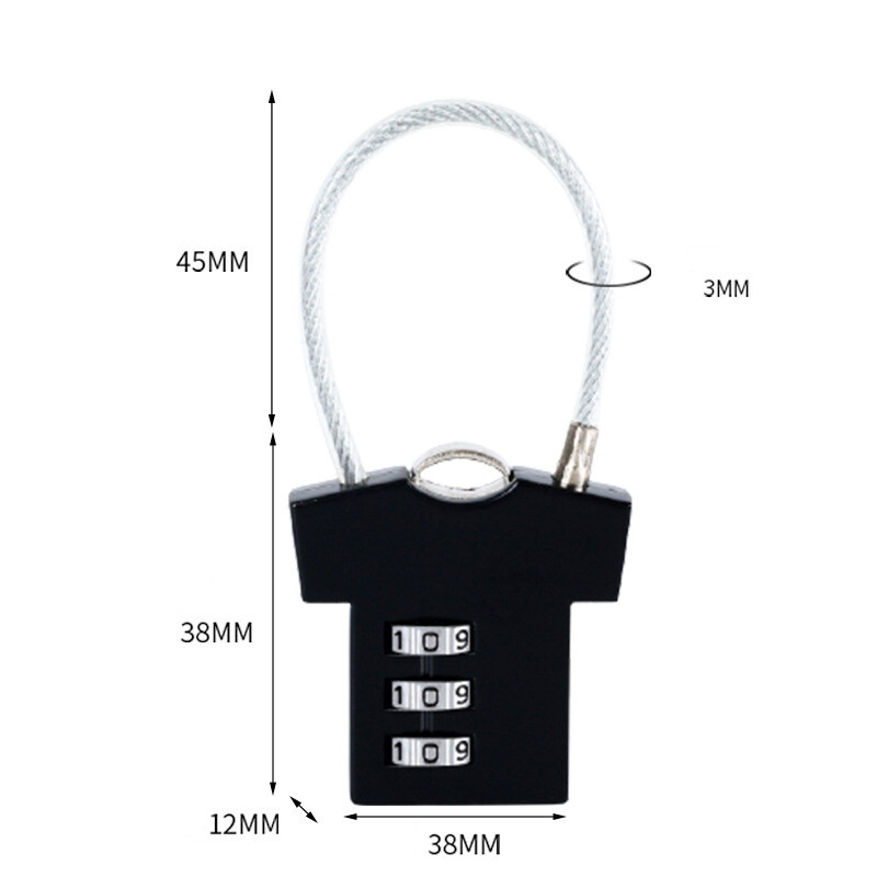 Heavy-duty Padlock Portable Travel Security Lock Mini Box Padlock Steel ...