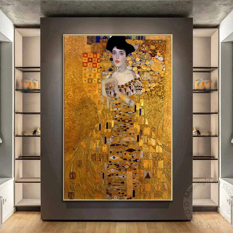 Abstract Gustav Klimt Kiss Painting Prints Portrait of Adele Bloch ...