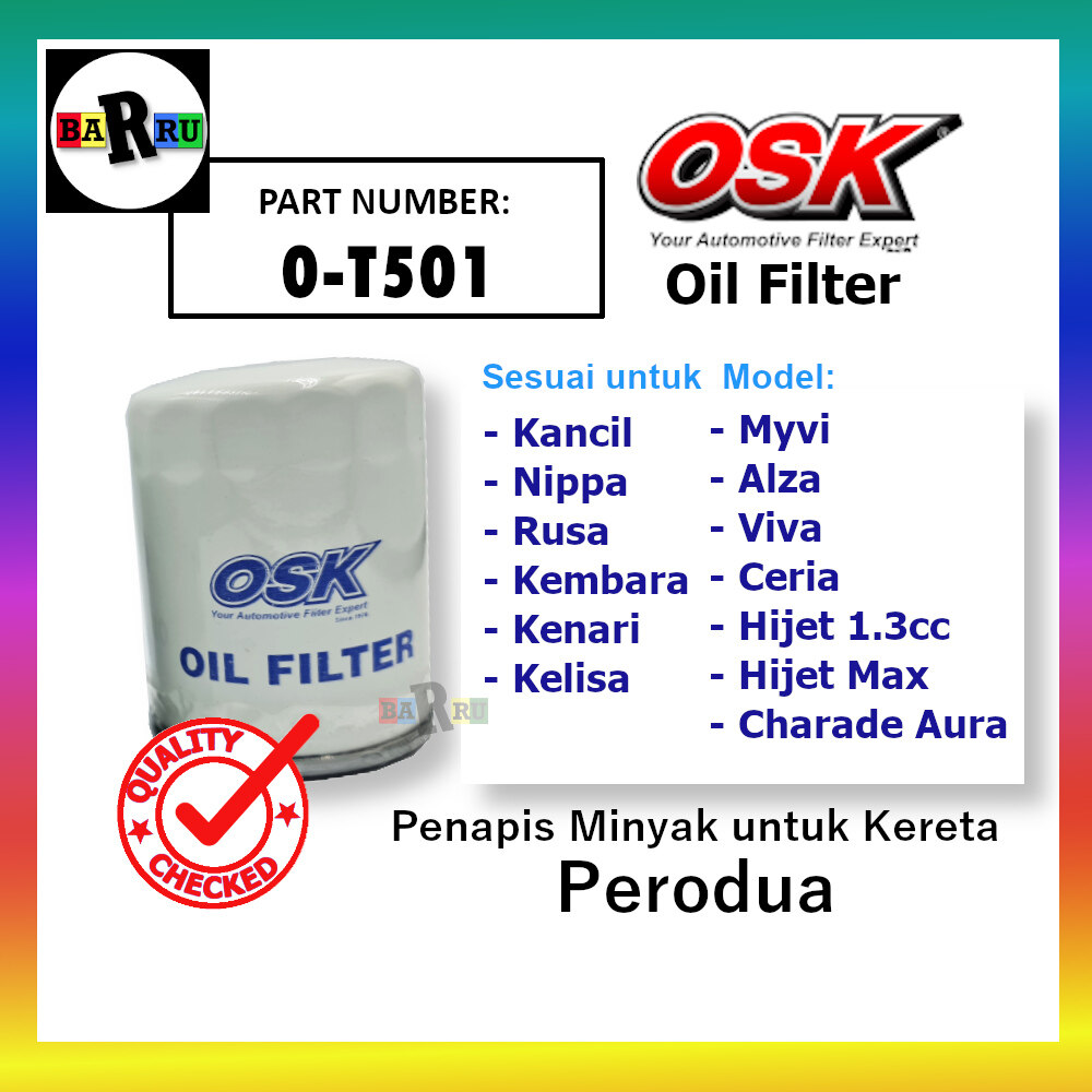 PERODUA Cars Model Oil Filter Myvi Alza Viva Kenari Kelisa Kancil Rusa ...