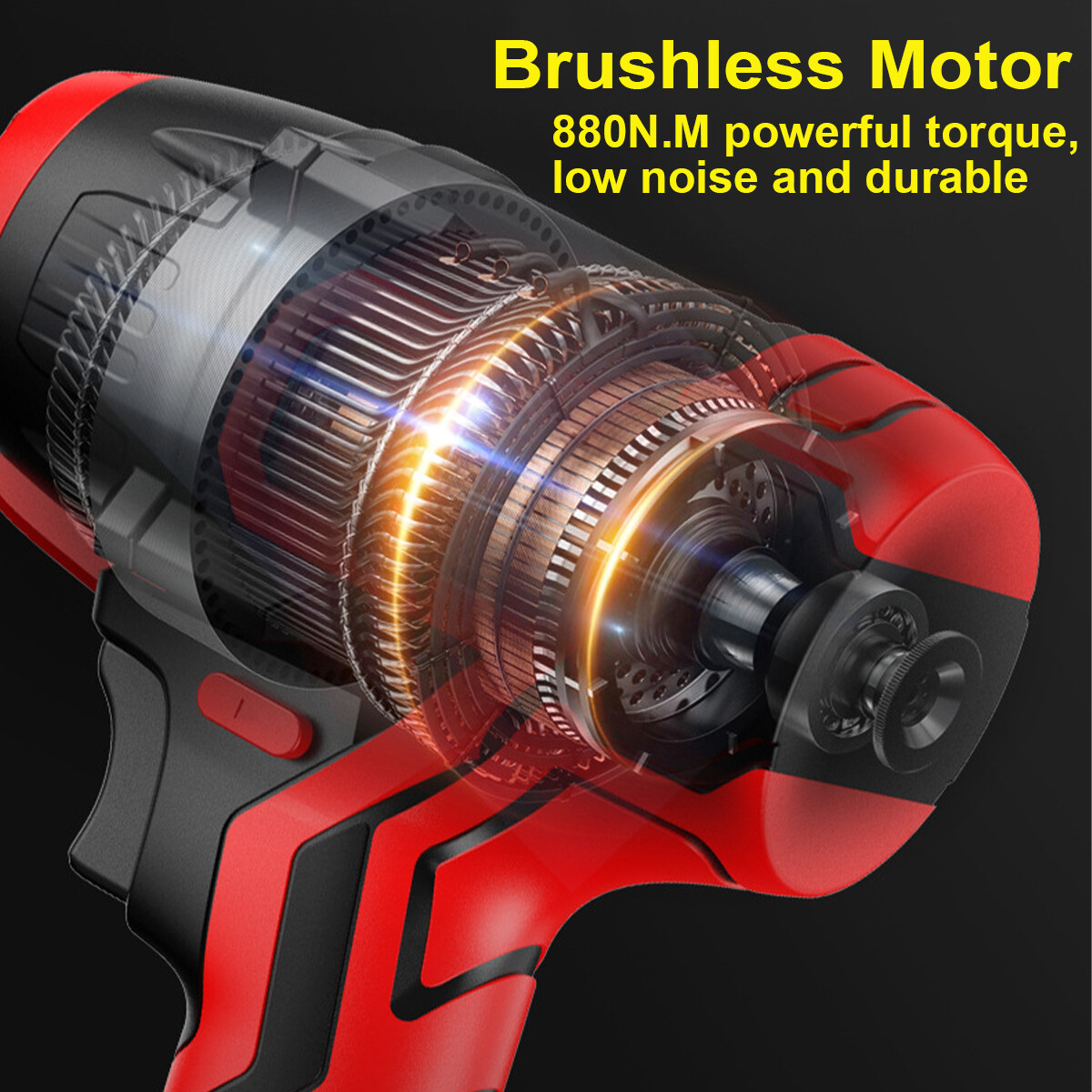 ไขควงกระแทกไร้สายมอเตอร์ไร้แปรงถ่าน,ไขควง880N .M 4500r/นาทีเครื่องมือ ...