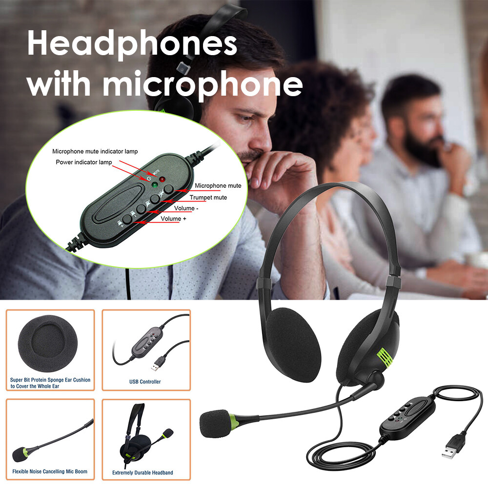 Original USB Gaming Headset with Mic,Lightweight Over-Ear Headphones ...