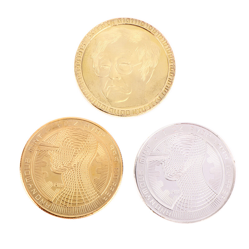 Fds 1 PC Gold Silver Blue Bitcoin Digital Virtual Coin Collecting With ...