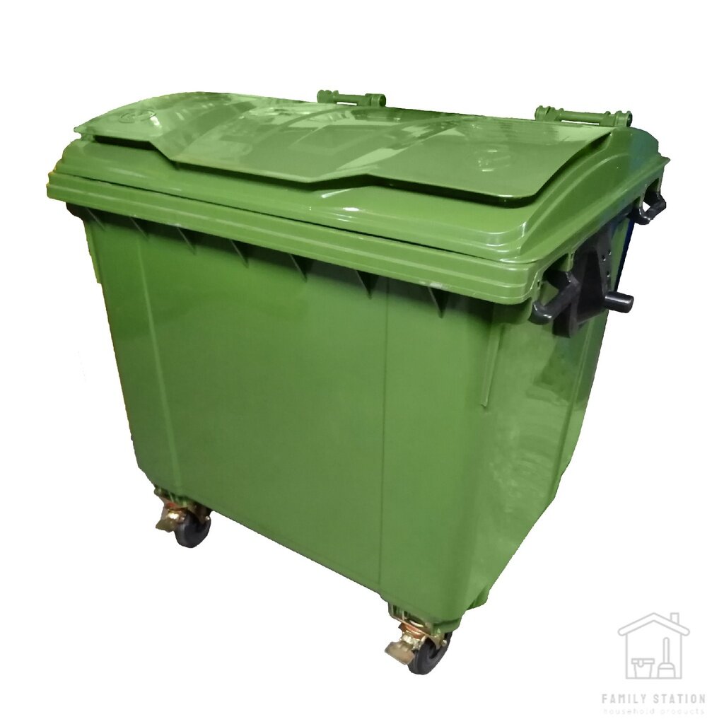 1100L Mobile Garbage Bin 4-Wheel, Tong Sampah Beroda, Wheelie Bin ...