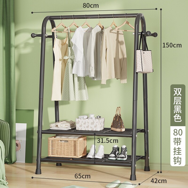 Simple Household U-shaped Clothes Rack Single Pole Folding Balcony ...