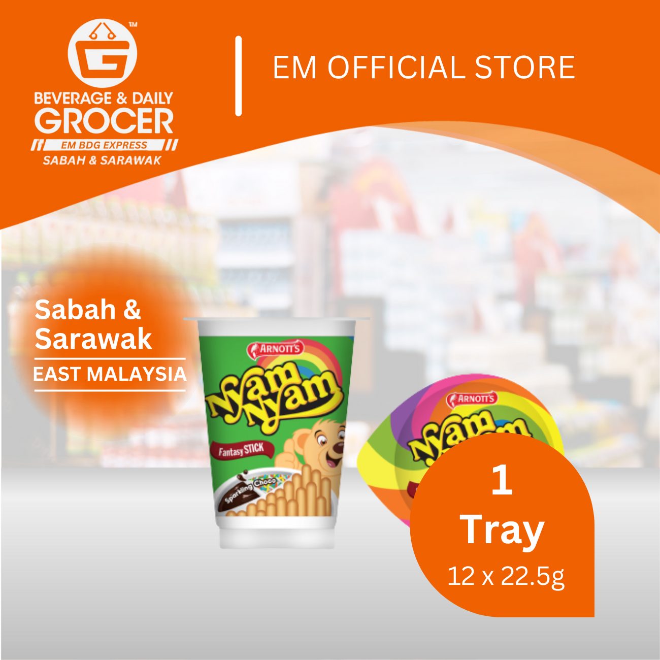 Arnotts Nyam Nyam FS Spark Chocolate 1x12x22.5g | Lazada