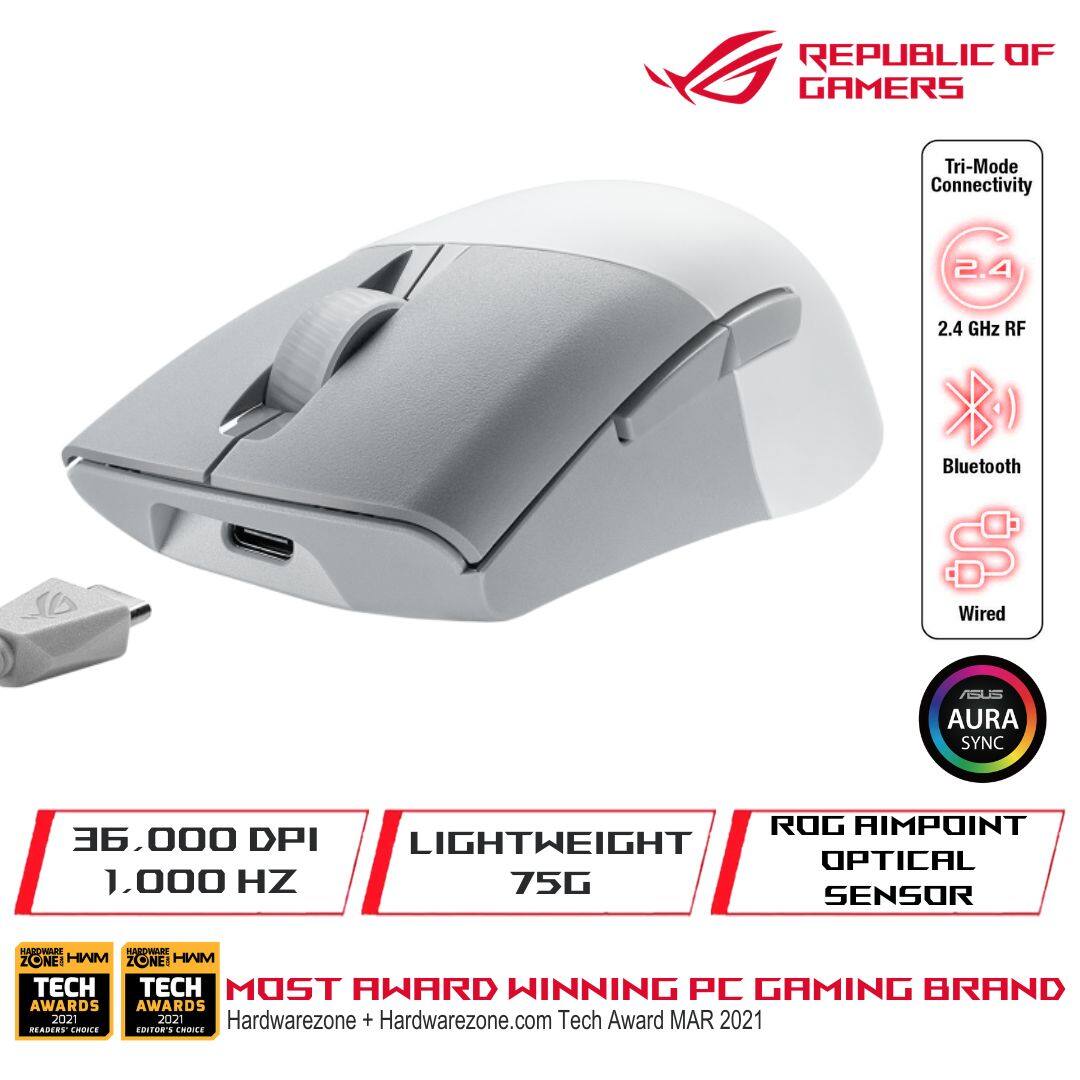 ASUS ROG Keris Wireless AimPoint (P709) - lightweight 75-gram wireless RGB gaming mouse features ...