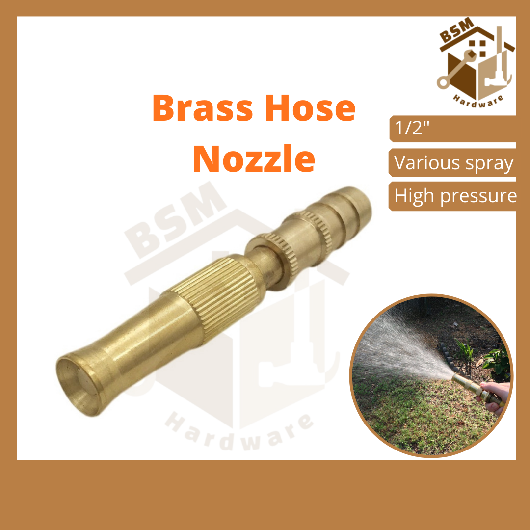 BSM Brass Hose Nozzle Jet Sweeper Sprayer Nozzle Adjustable Spray Gun ...