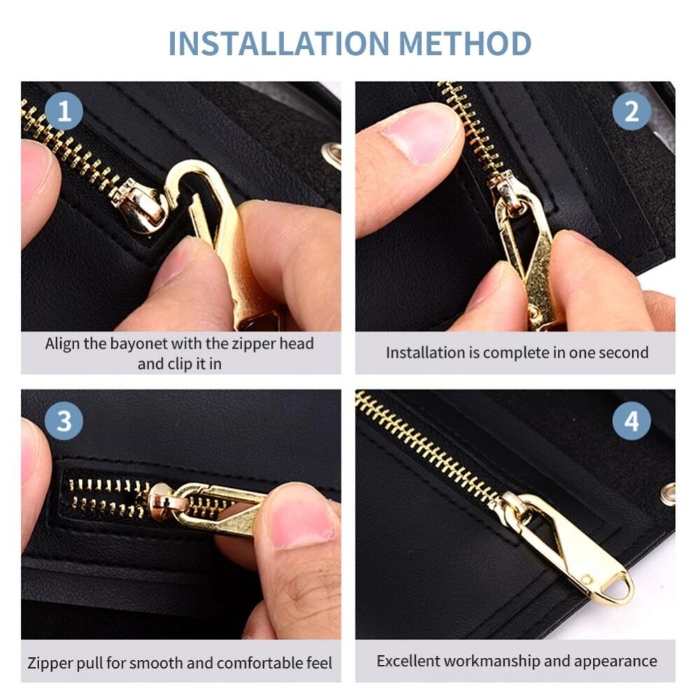 Timmo House2Pcs Zipper Slider Puller Instant Zipper Repair Kit Replace ...