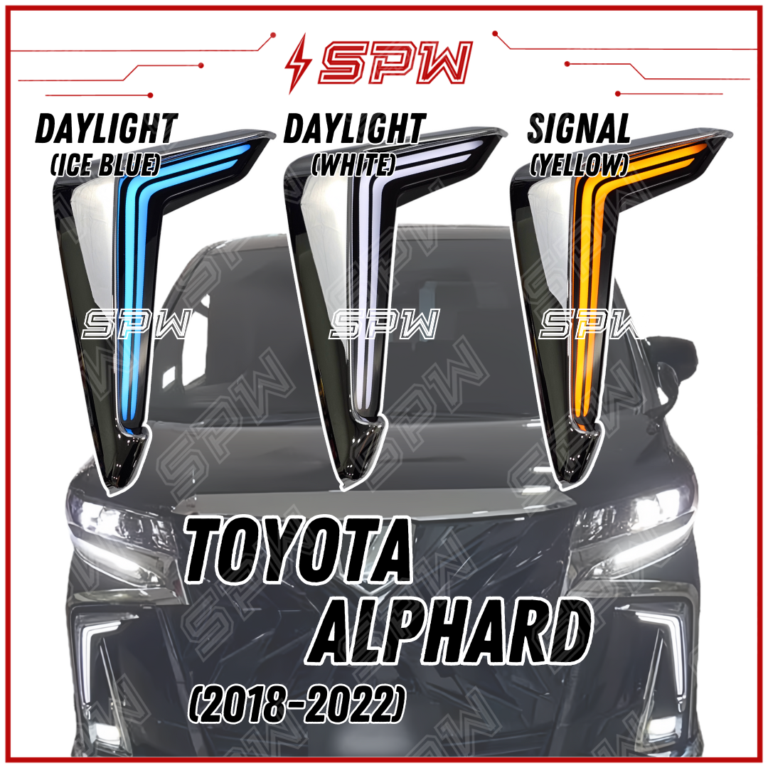 Toyota Alphard (2015-2022) LED Daylight DRL Foglamp Cover AGH30 ANH30 ...