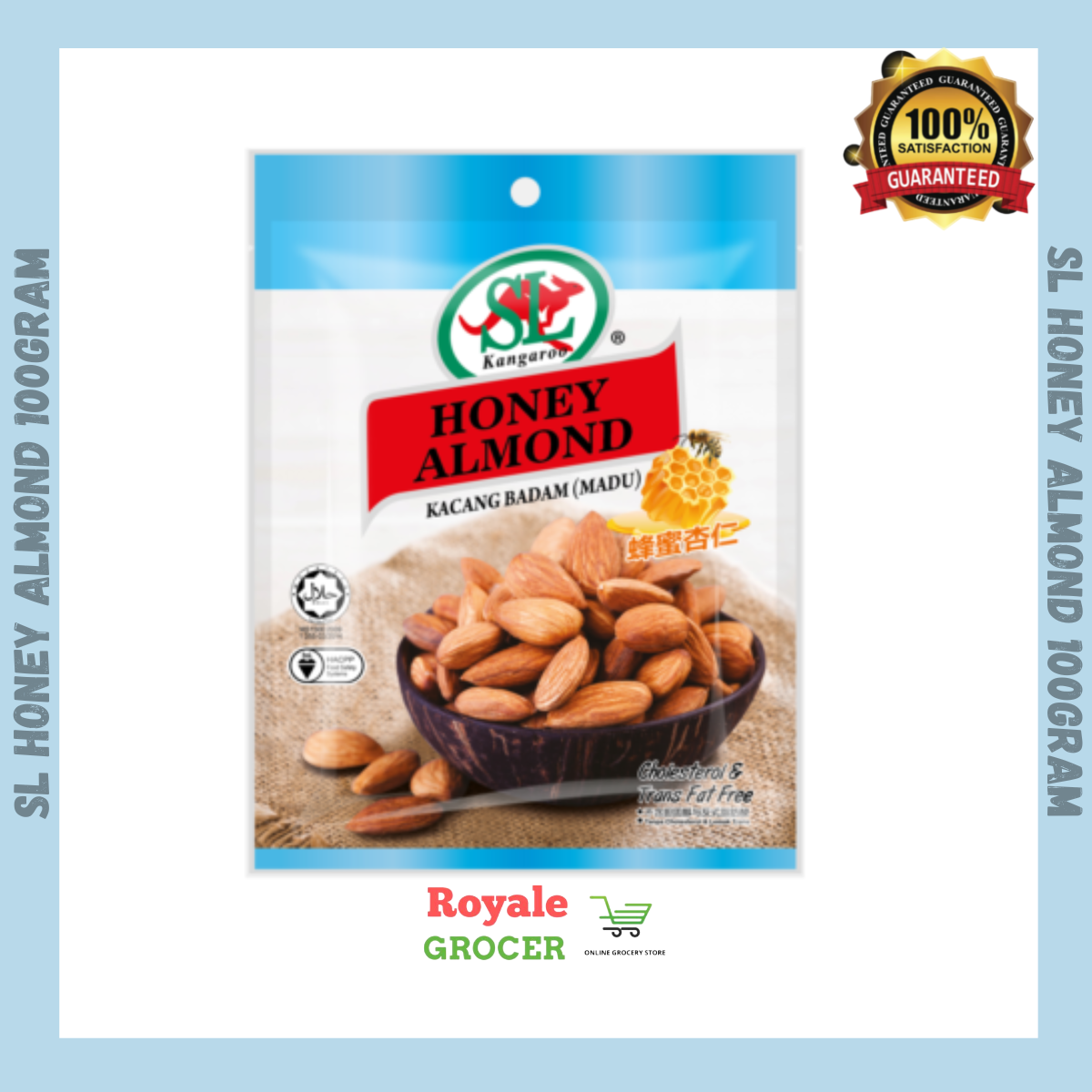 Royale Grocer Nutrition Honey Almond kacang badam madu 蜂蜜杏仁 100gram ...